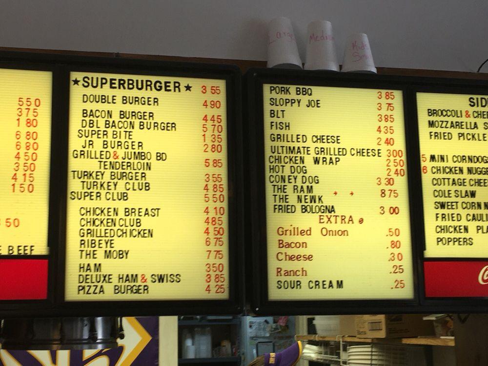 Menu at The Super Burger restaurant, Paoli