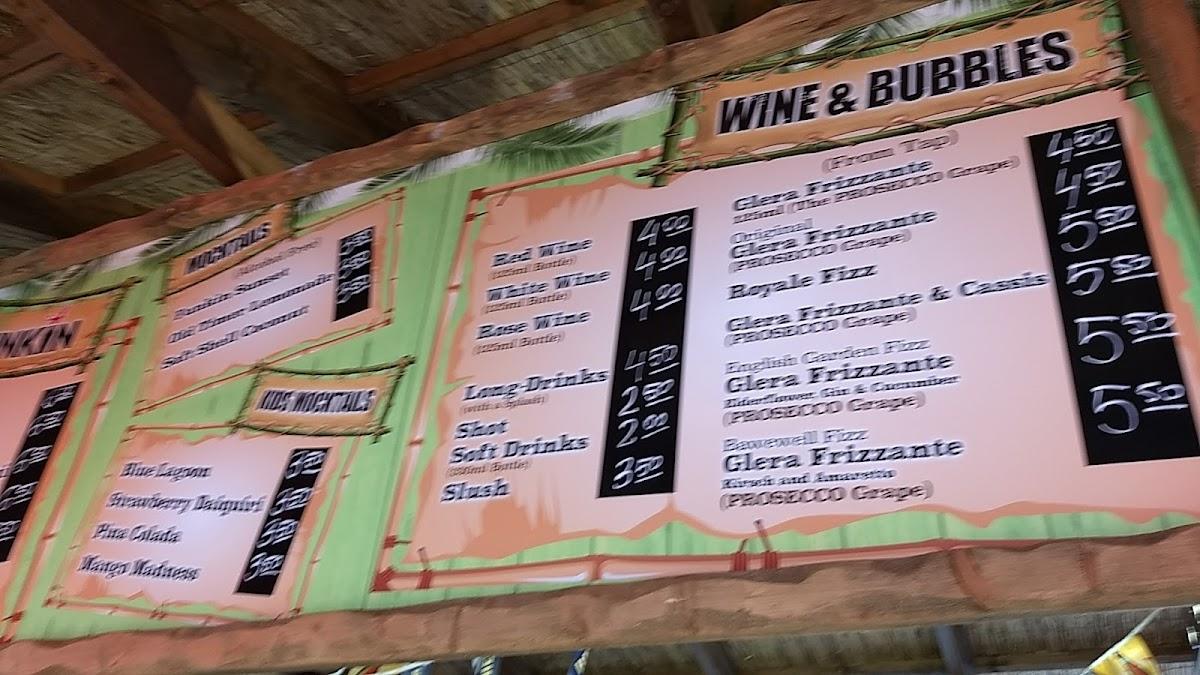 Menu at Mojito Beach Bar, Reading