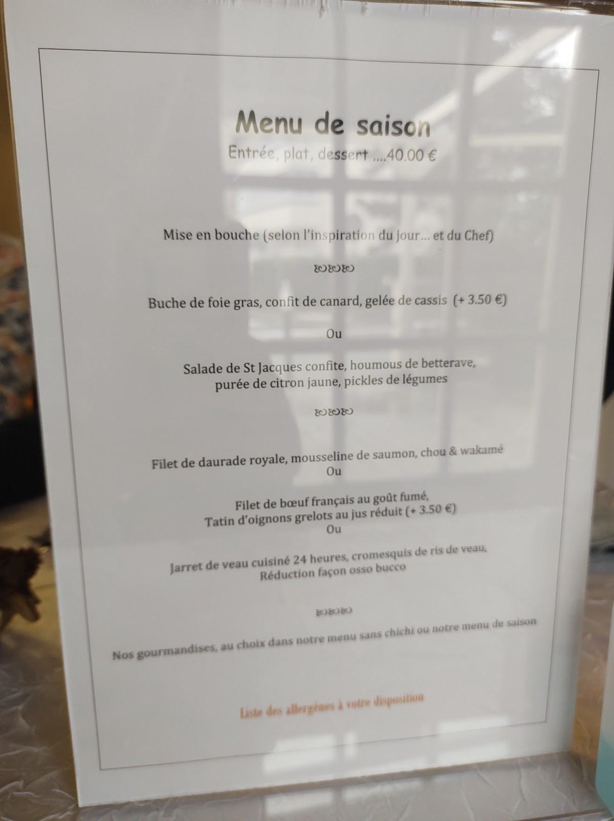 Menu au RESTAURANT LA SUITE, Belley