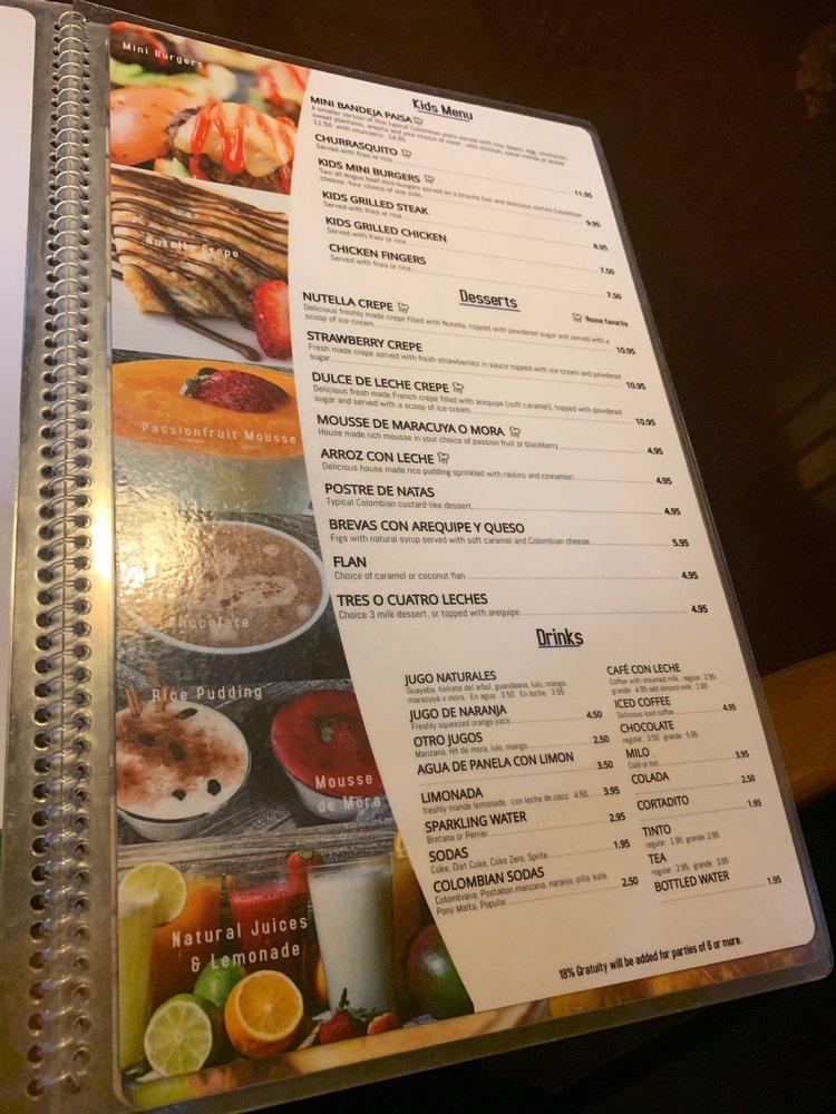 Carta del restaurante El Colombiano - Colombian Cuisine, Sunrise