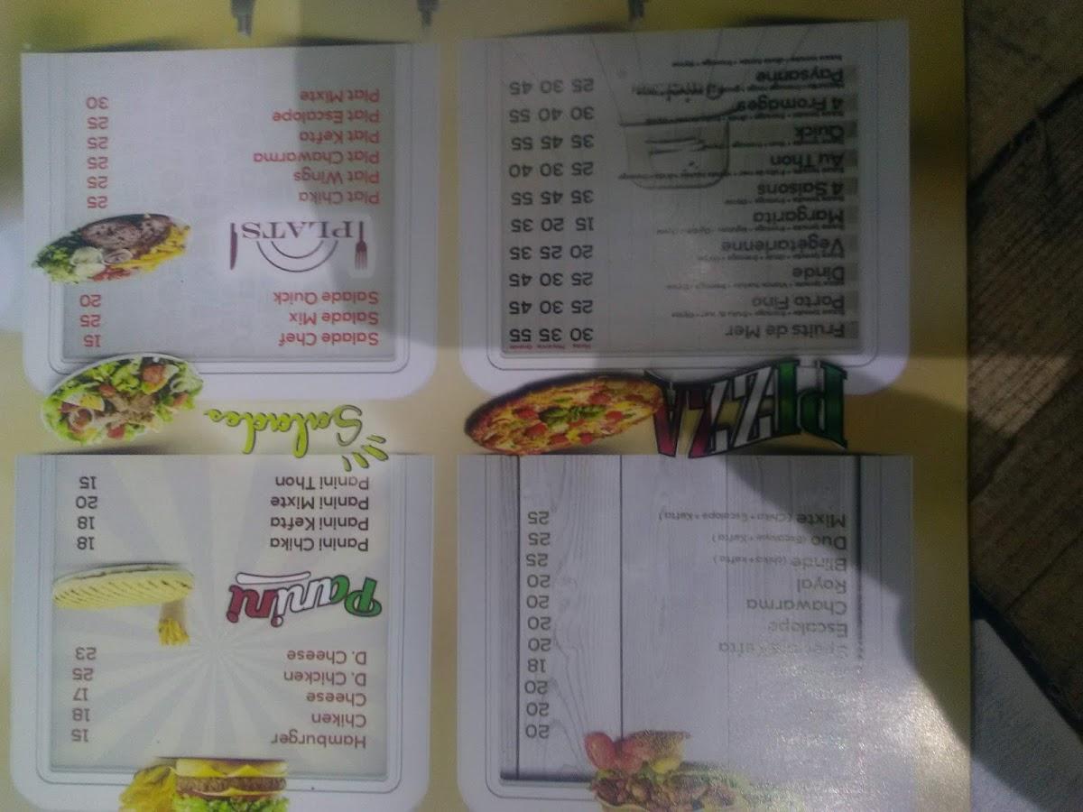 Menu at snack quick food restaurant, Inezgane