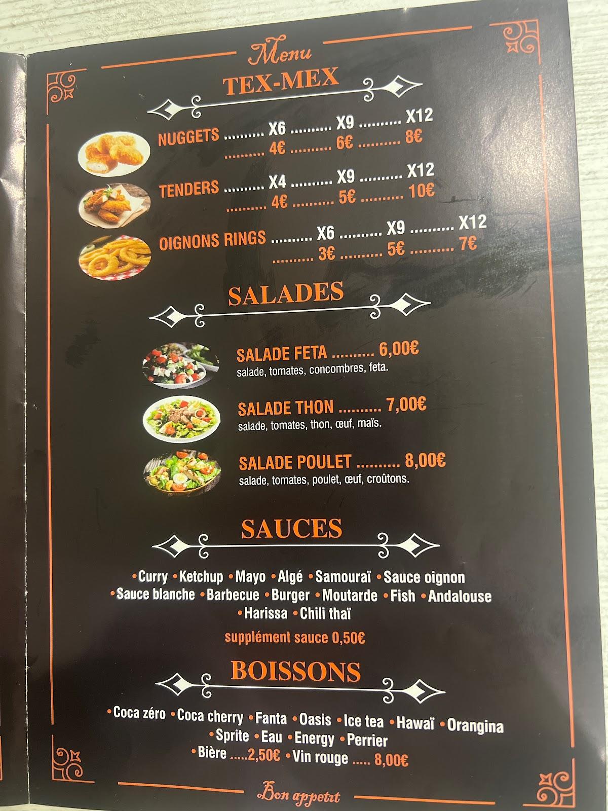 Menu au My grillades restaurant, Davézieux