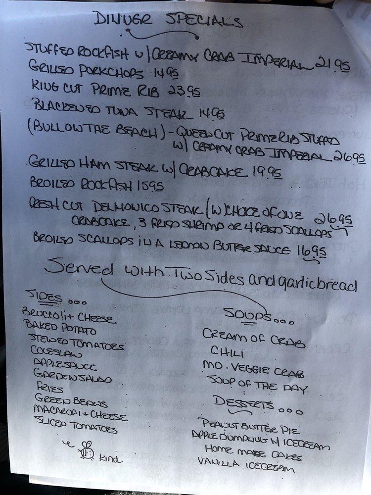 Menu at Snappy's Bar & Grille, Bridgeville