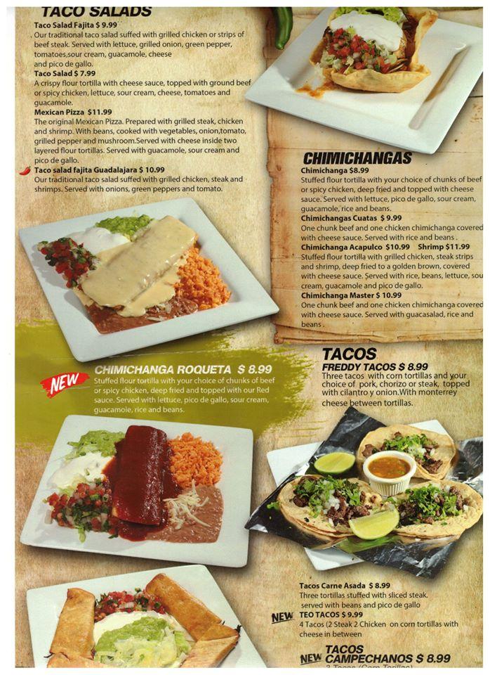 Menu at El Mezcal Grill restaurant, Cambridge City