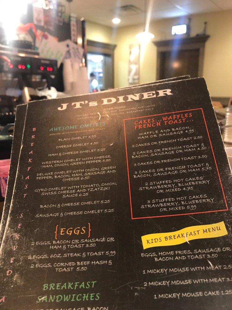 Menu at J T's Diner restaurant, Willoughby, Lost Nation Rd