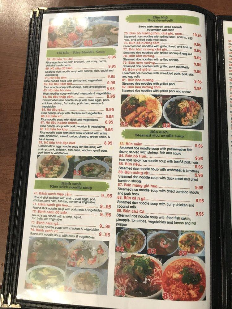 Menu at Nha Hang Viet Nam restaurant, Chicago