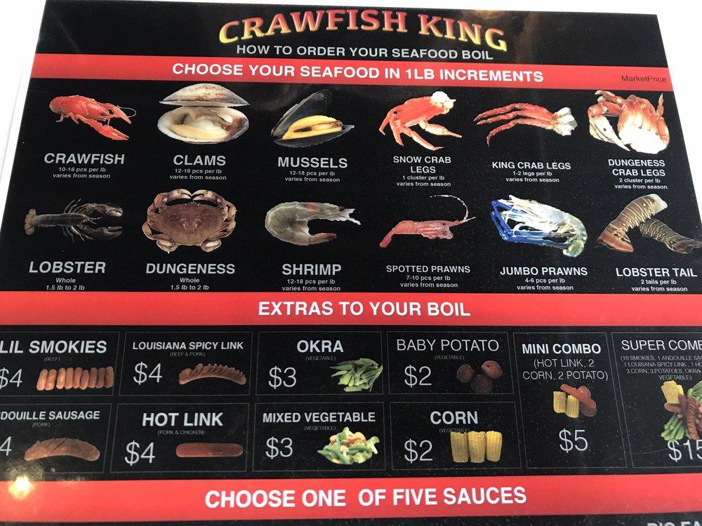 Menu at Crawfish King pub & bar, Seattle