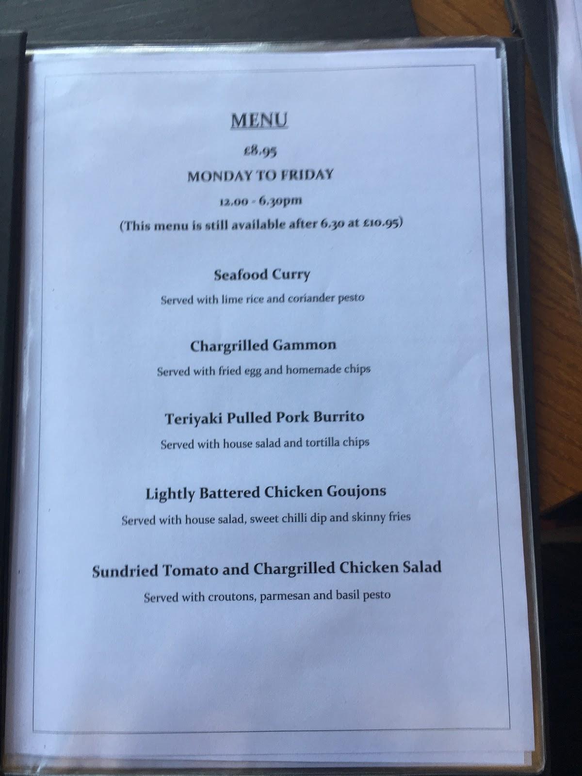 Menu at Esplanade Bar and Restaurant, Bangor