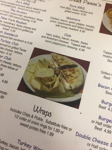 Menu at Finish Line Family Restaurant, Hillsdale