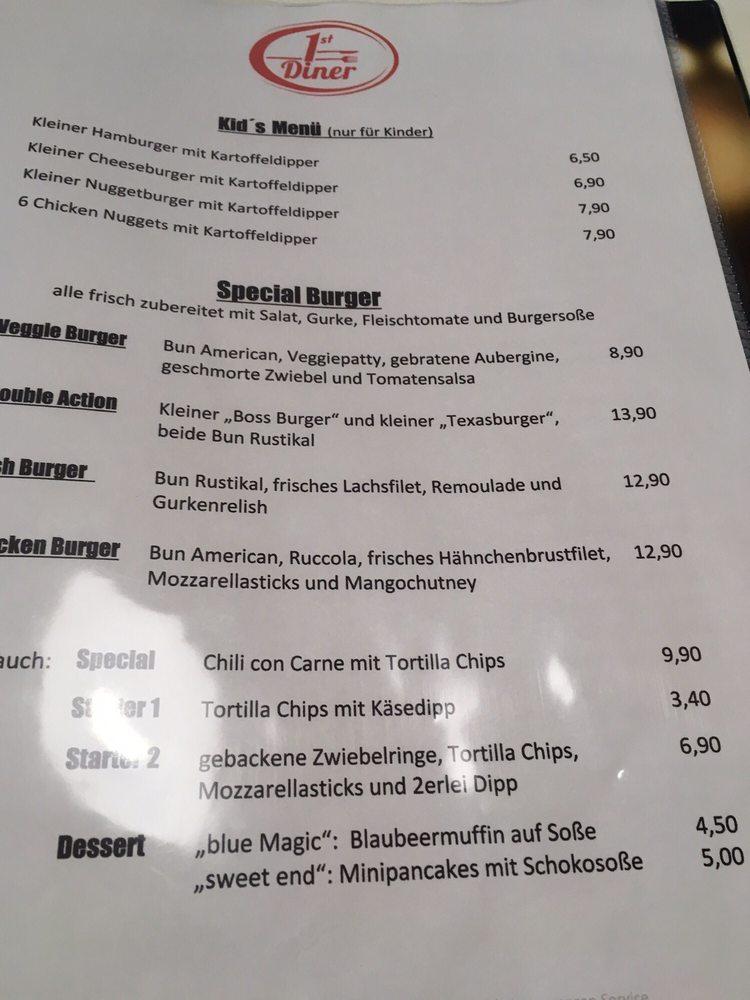Speisekarte von Erstes Abendessen restaurant, Heiligenhafen