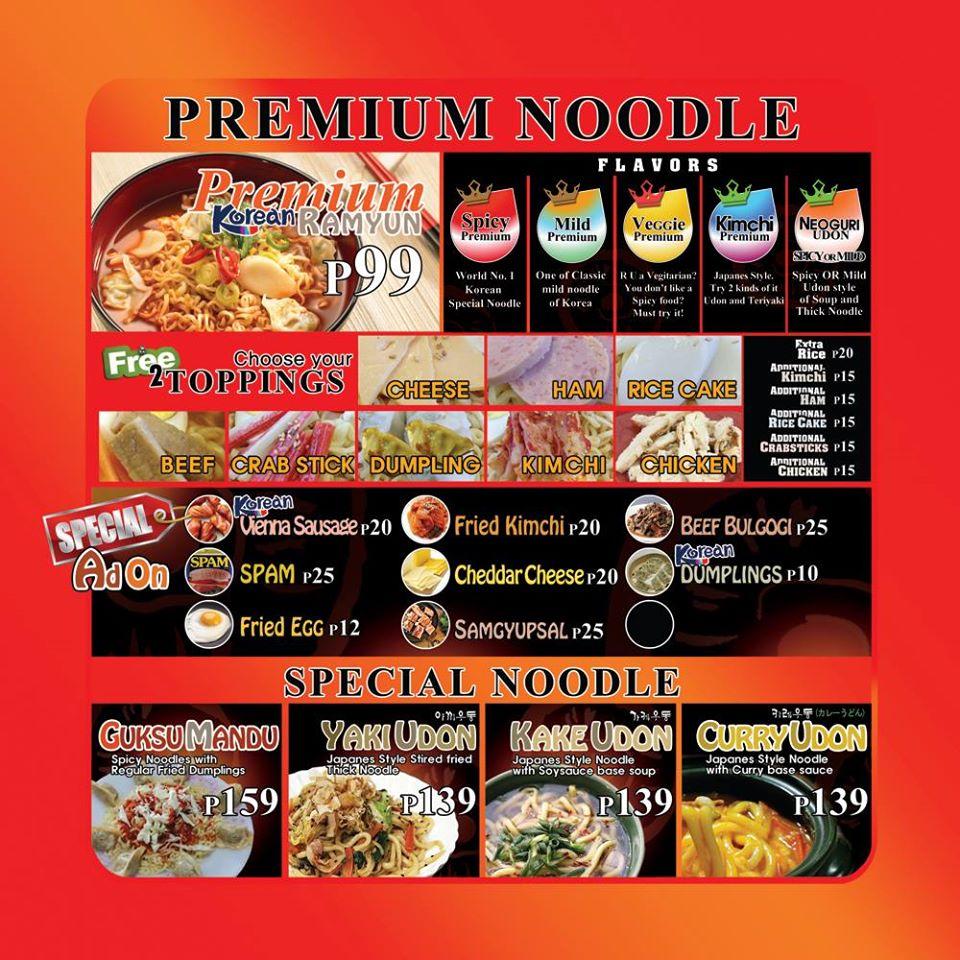 Menu at Mr.RAMYUN 미스터 라면 restaurant, Baguio