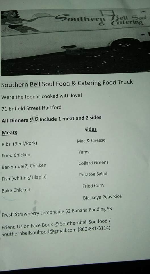 Menu at Southern Bell Soul Food & Catering Truck 8608813114 restaurant ...