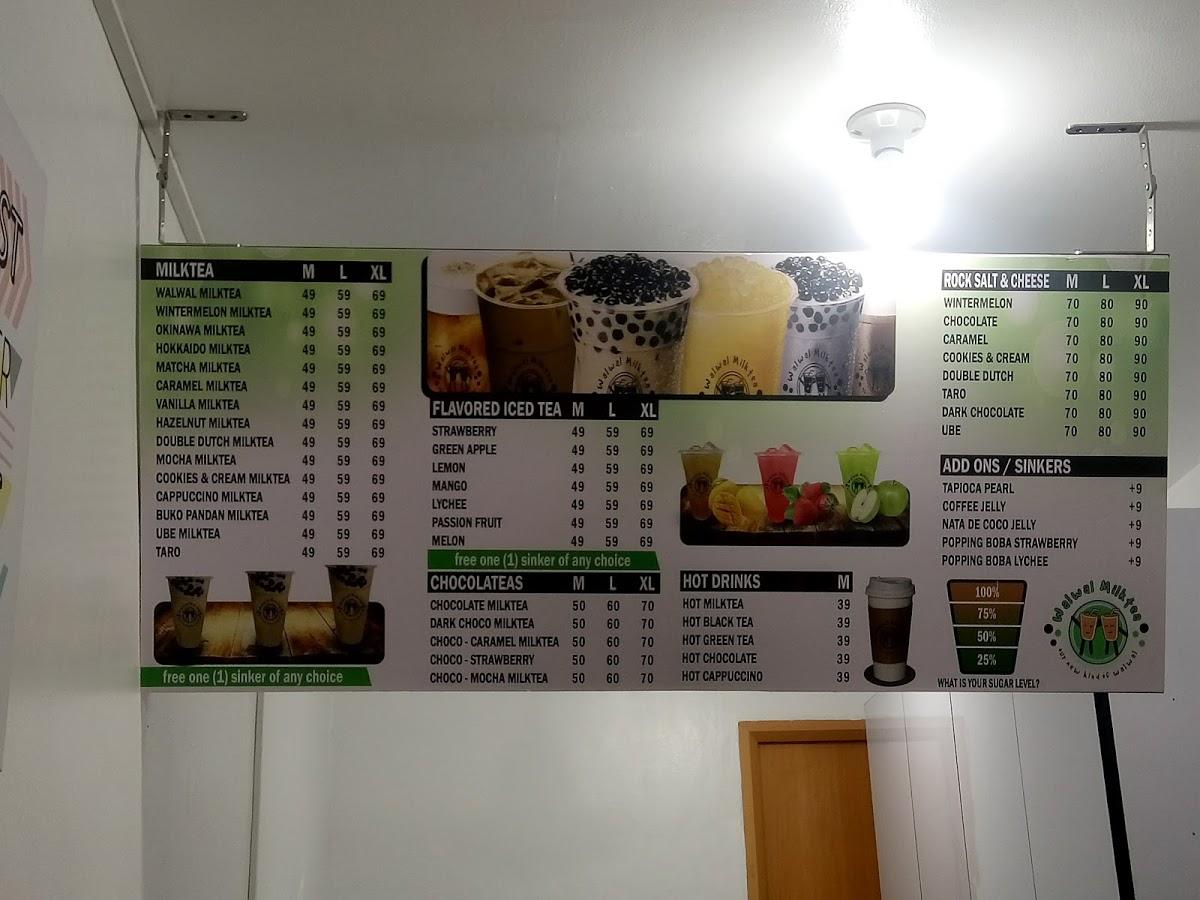 Menu at Walwal Milktea Manggahan Pasig cafe, Cainta