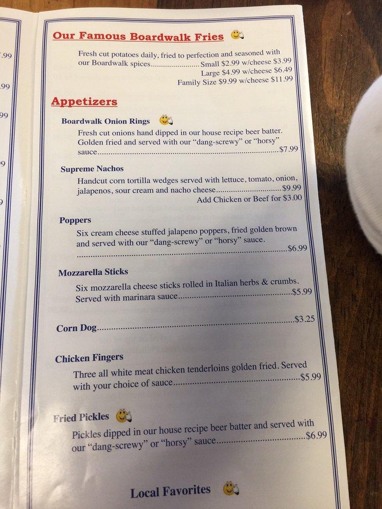Menu at The Boardwalk Grill restaurant, Madeira Beach, 204 johns pass ...