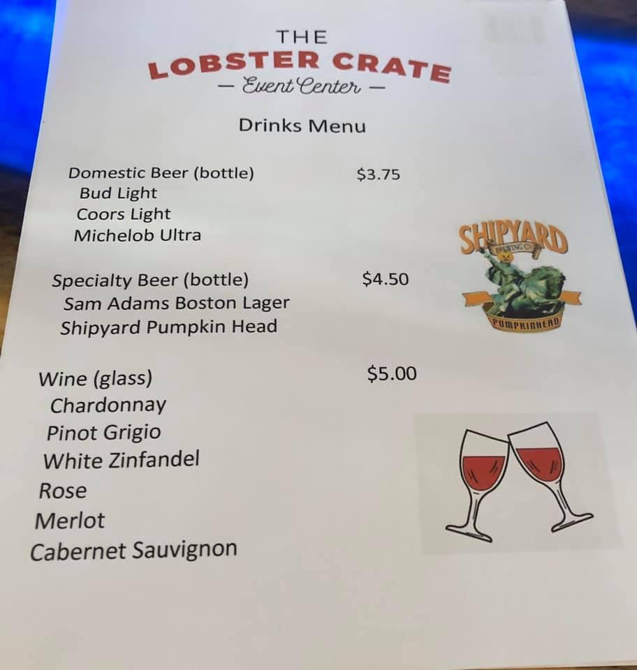 Menu at The Lobster Crate restaurant, Perry, 243 County Road