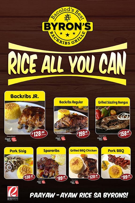 Menu at Byron's Backribs Grille - Pavia Iloilo Iloilo City restaurant ...