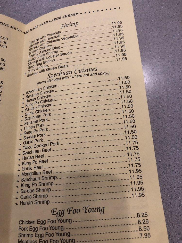 Menu at Tak Shing Chinese Restaurant, Lakeville