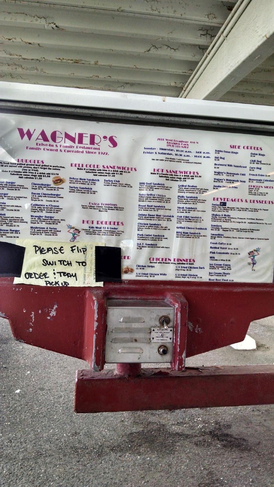 Menu at Wagner's Drive-In desserts, Brooklyn Park, W Broadway