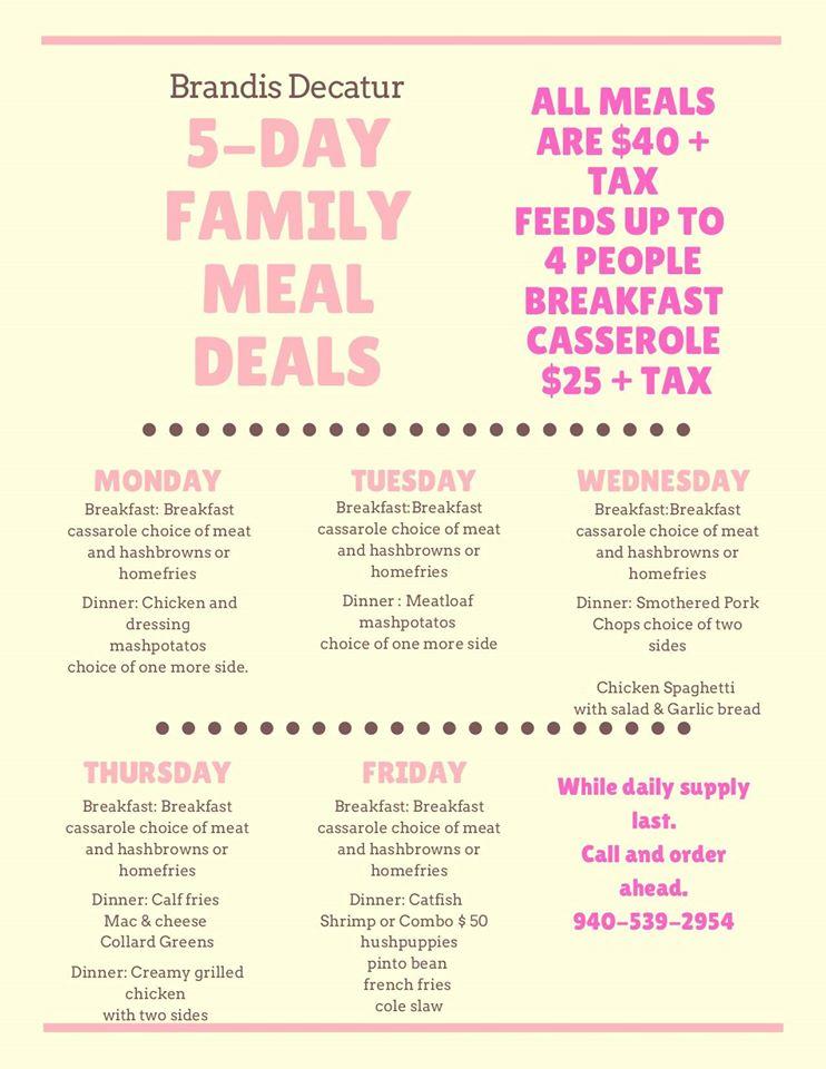 Menu at Brandi's Country Kitchen restaurant, Decatur, 112 W Walnut St