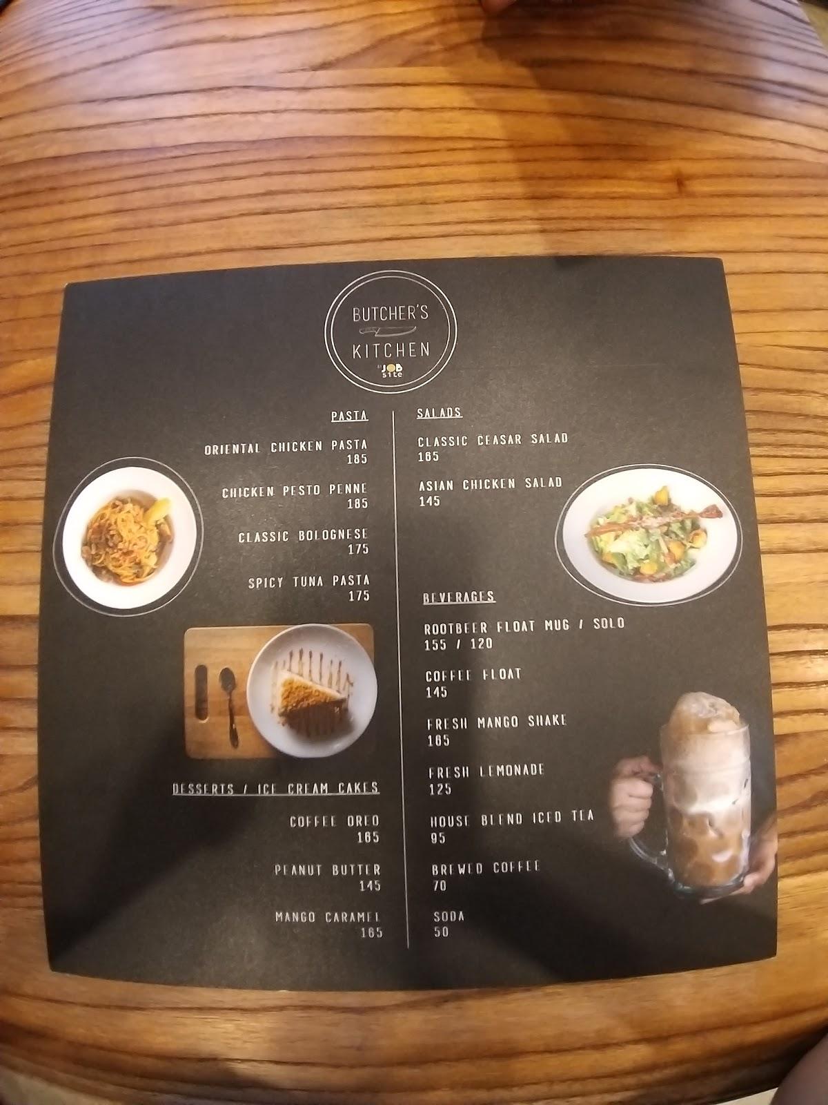 Menu at Butcher's Kitchen restaurant, Quezon City