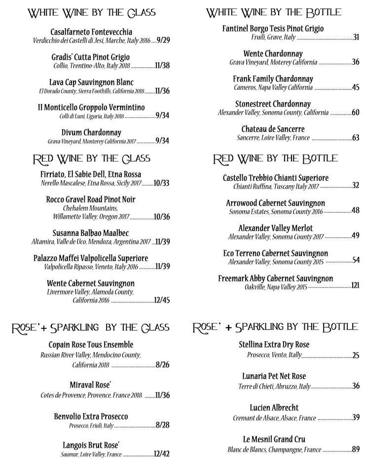 Menu at Longleaf Craft Kitchen + Bar, Wimberley