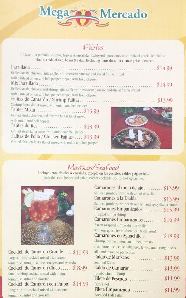 Menu at Mega Mercado restaurant, Lakeland