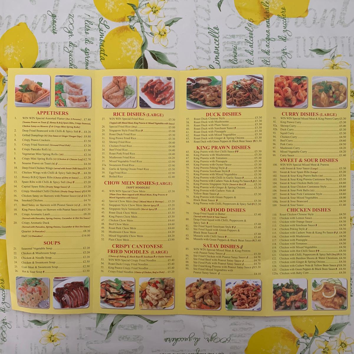 Menu at Win Win Chinese Takeaway, Deal