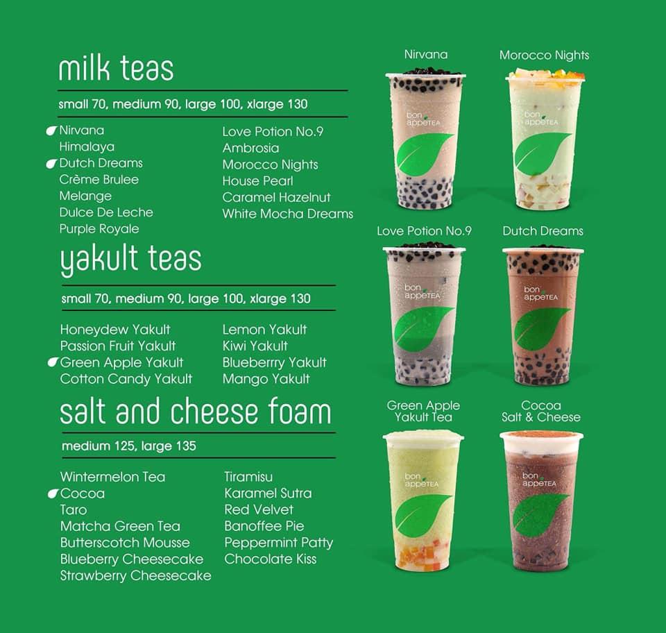 Menu at Bon Appetea - Monumento cafe, Caloocan