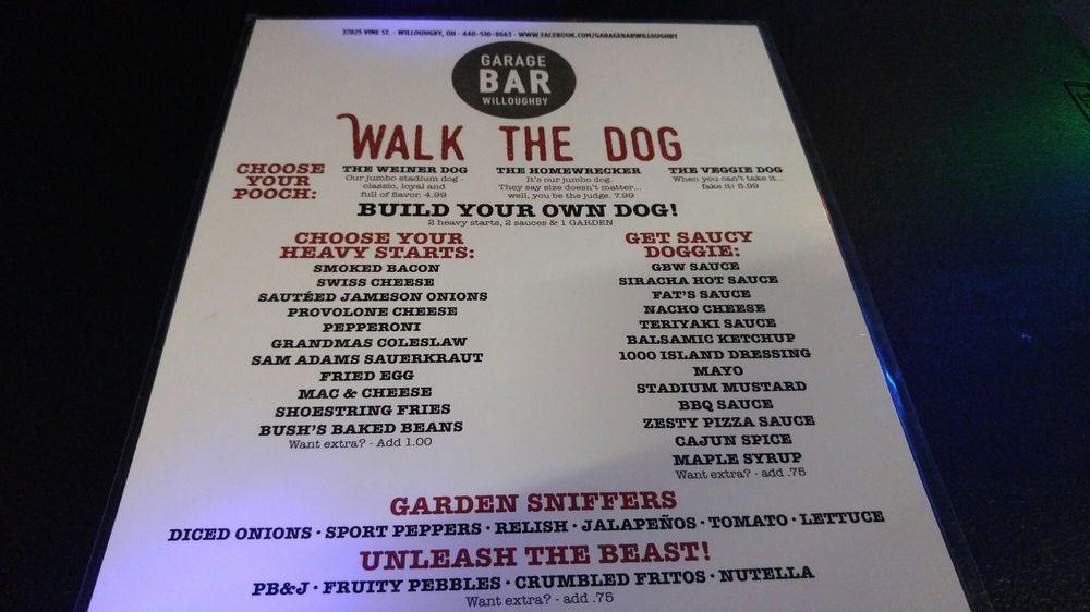 Menu at Garage Bar Willoughby, Willoughby