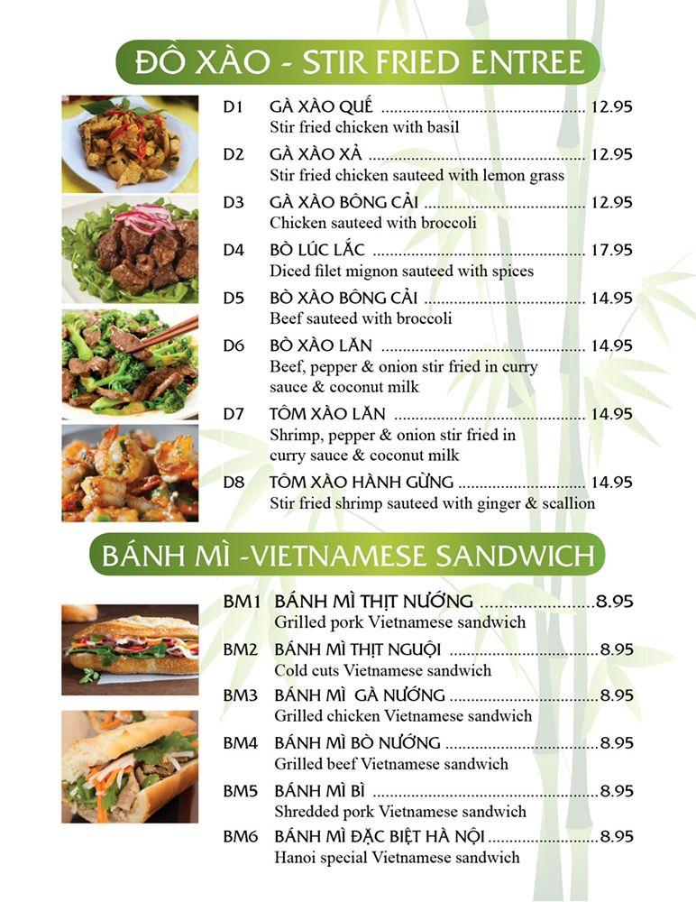 Menu at ANISE Vietnamese Cuisine restaurant, Cherry Hill