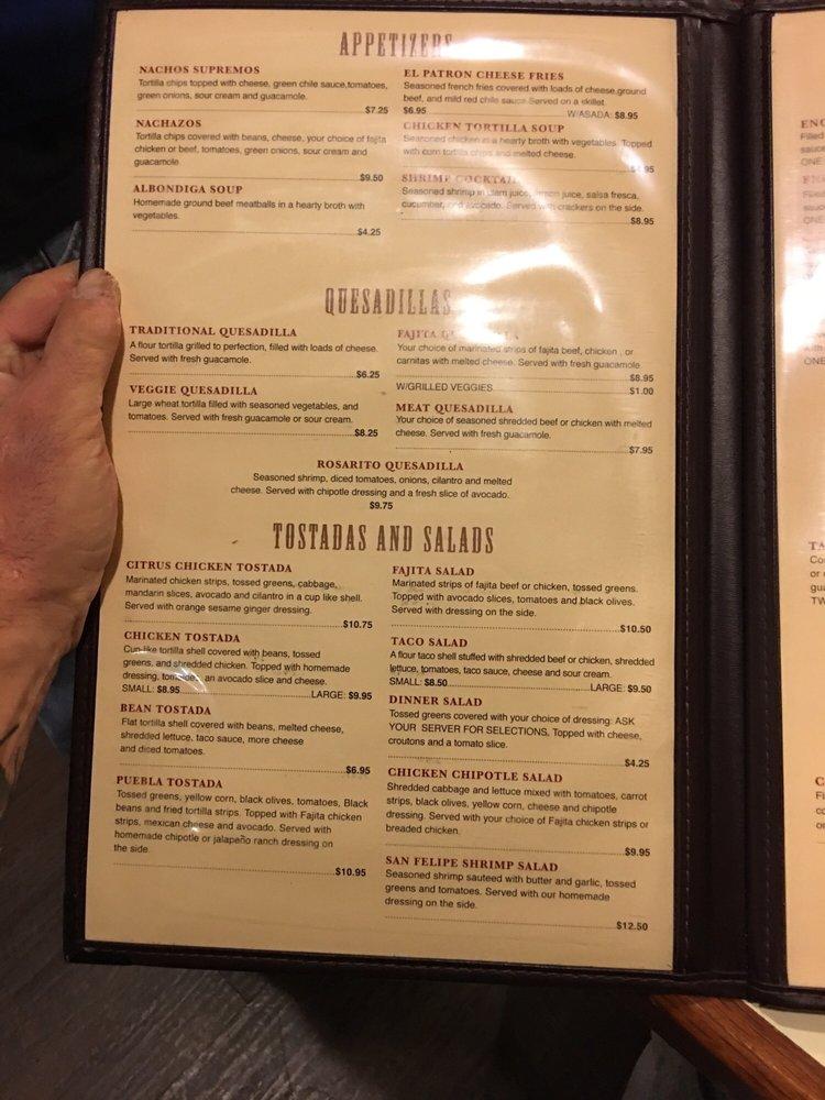 Menu at Ranch Enchilada restaurant, Yorba Linda, Valley View Ave