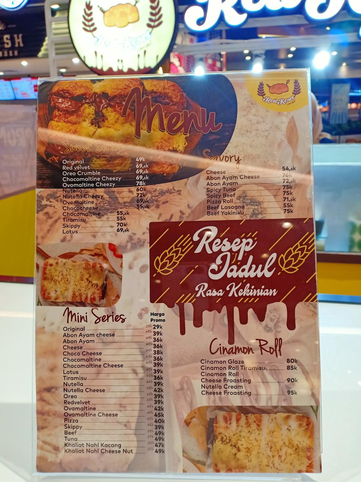 Menu at Roti Keset Condet Trans Studio Mall Cibubur, Depok