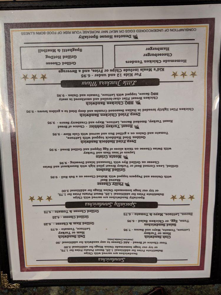 Menu at The Fort at Exit 18 restaurant, Lebanon