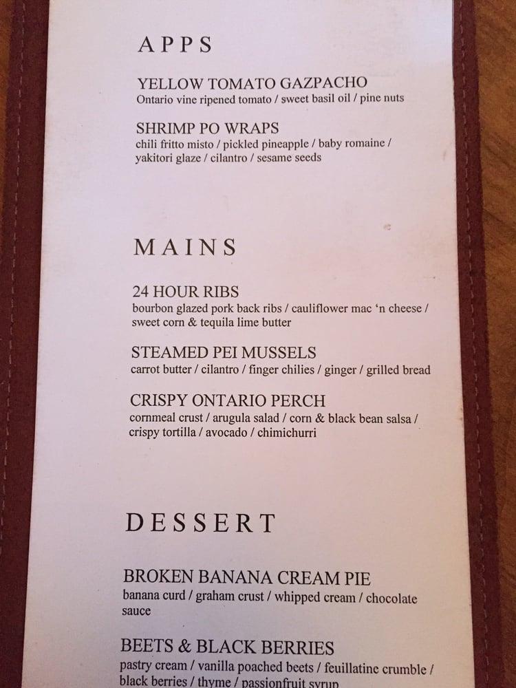 Menu au Wildcraft Grill + Long Bar, Waterloo