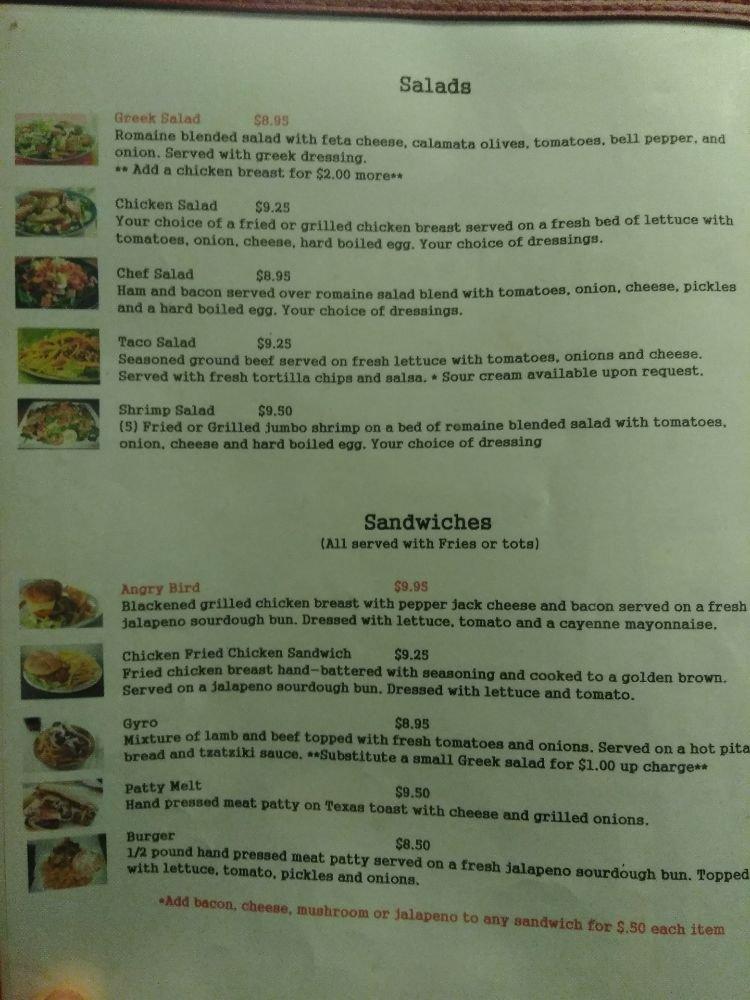 Menu at Boardwalk Cafe, Corpus Christi