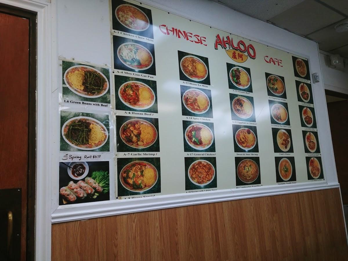 Menu at Ahloo Chinese Cafe, Pasadena