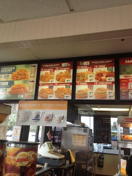 Menu at Church's Texas Chicken fast food, Scottsdale