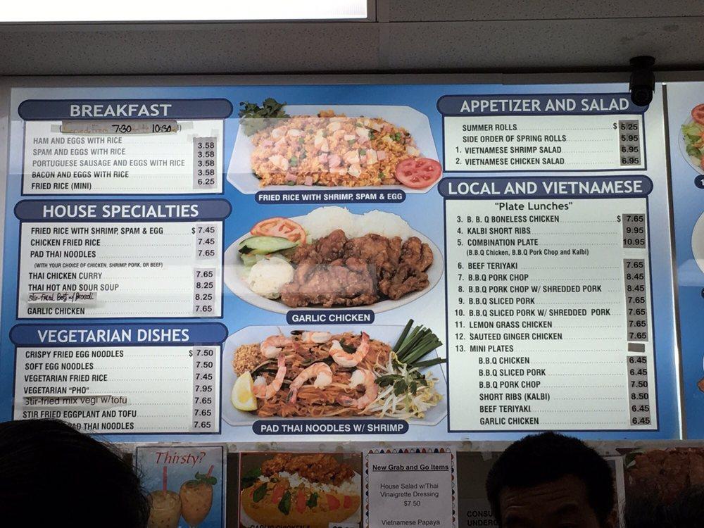 Menu at Fort Street Cafe, Honolulu