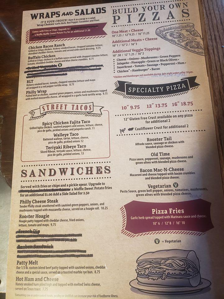 Menu at Roostertail Bar & Grill, Durand