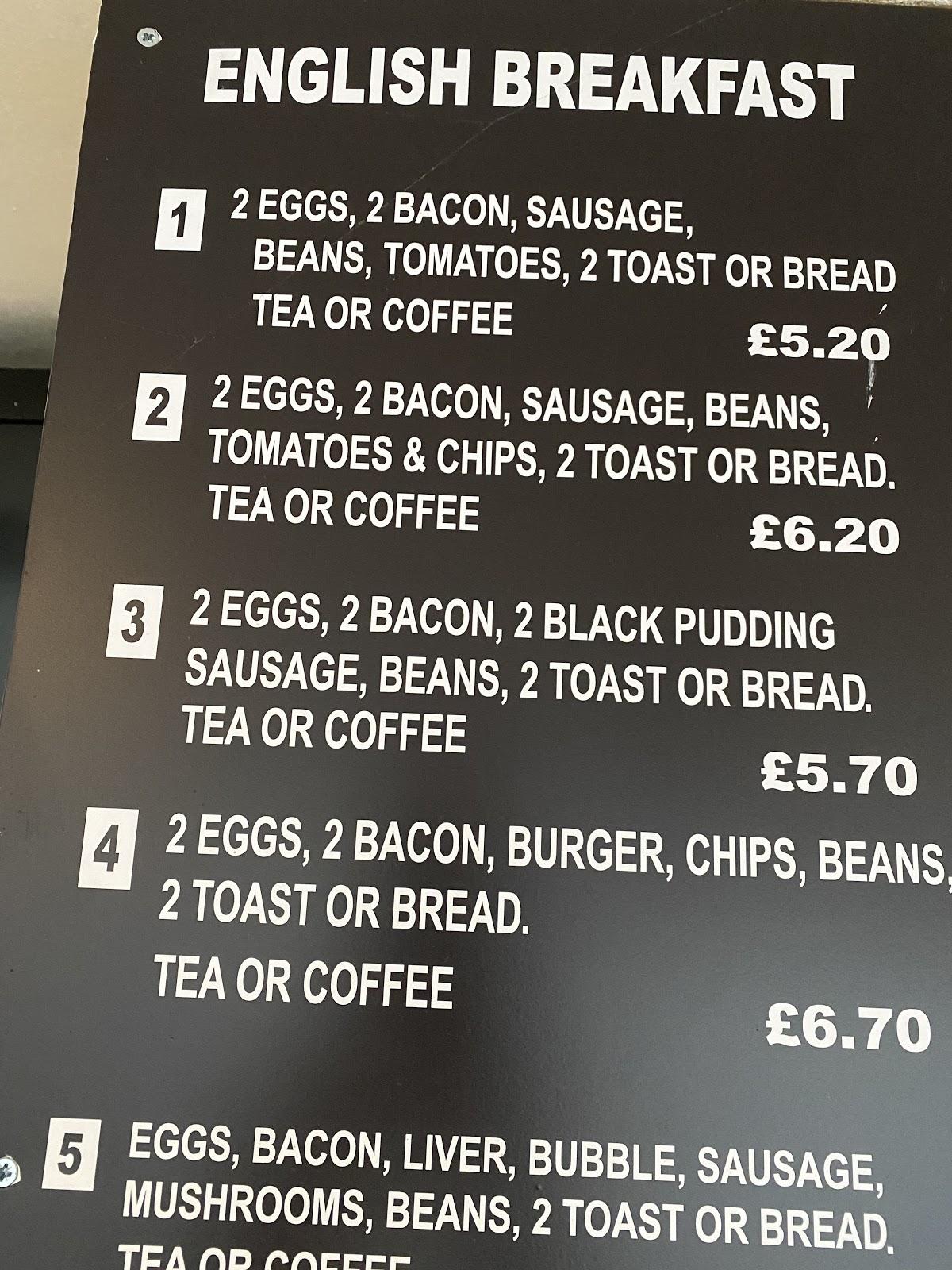 Menu at Cafe Elena, London