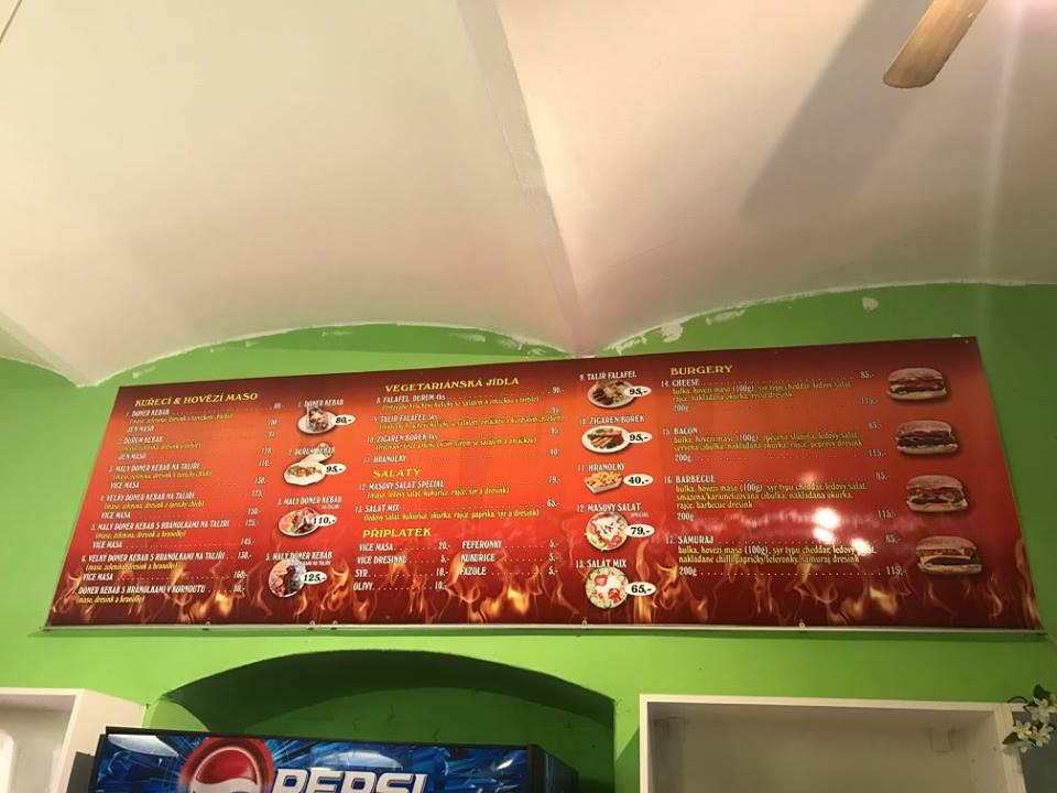 Speisekarte von MIRO KEBAB Kutná Hora restaurant, Ukraine