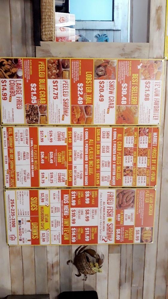 Menu at Tejun The Texas Cajun- Robinson restaurant, Robinson