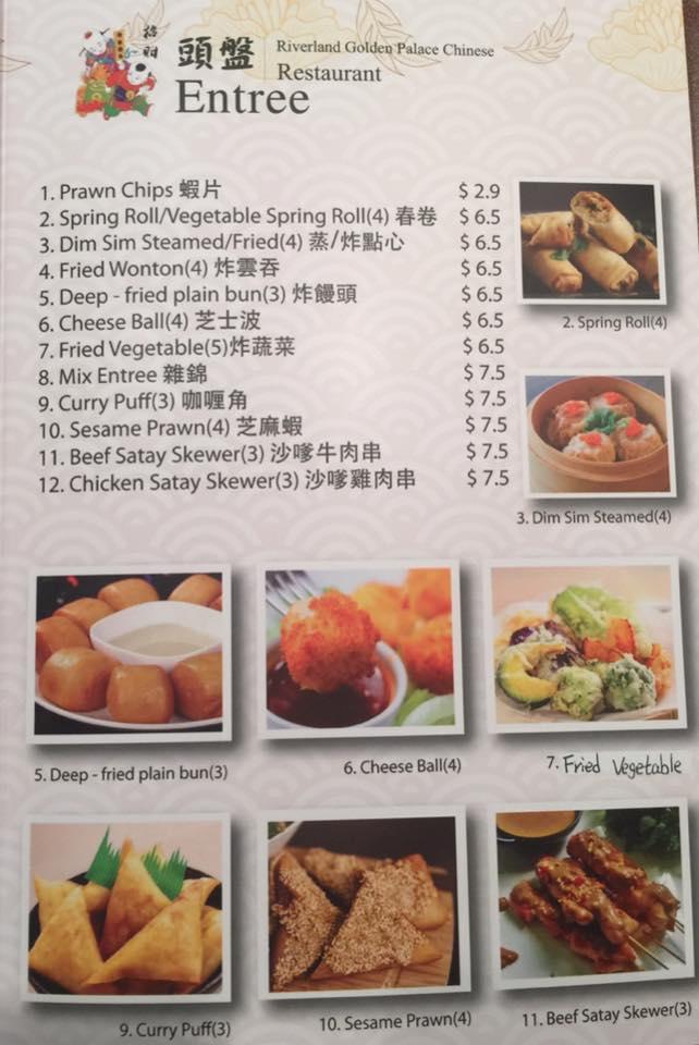 Menu at Riverland Golden Palace Restaurant, Renmark