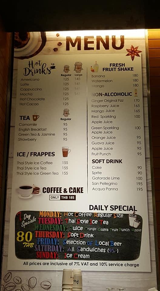 Carta de Flow Cafe, Pattaya, 463/68 Thanon Pattaya Sai 1