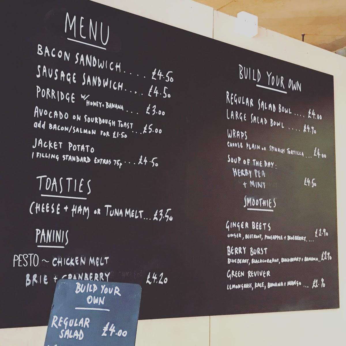 Menu at KIN + ILK cafe, Cardiff, No 1 Capital Quarter (Smart Way)
