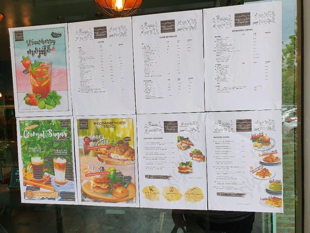 Menu at Gansdal Amphawa cafe, Mae Klong