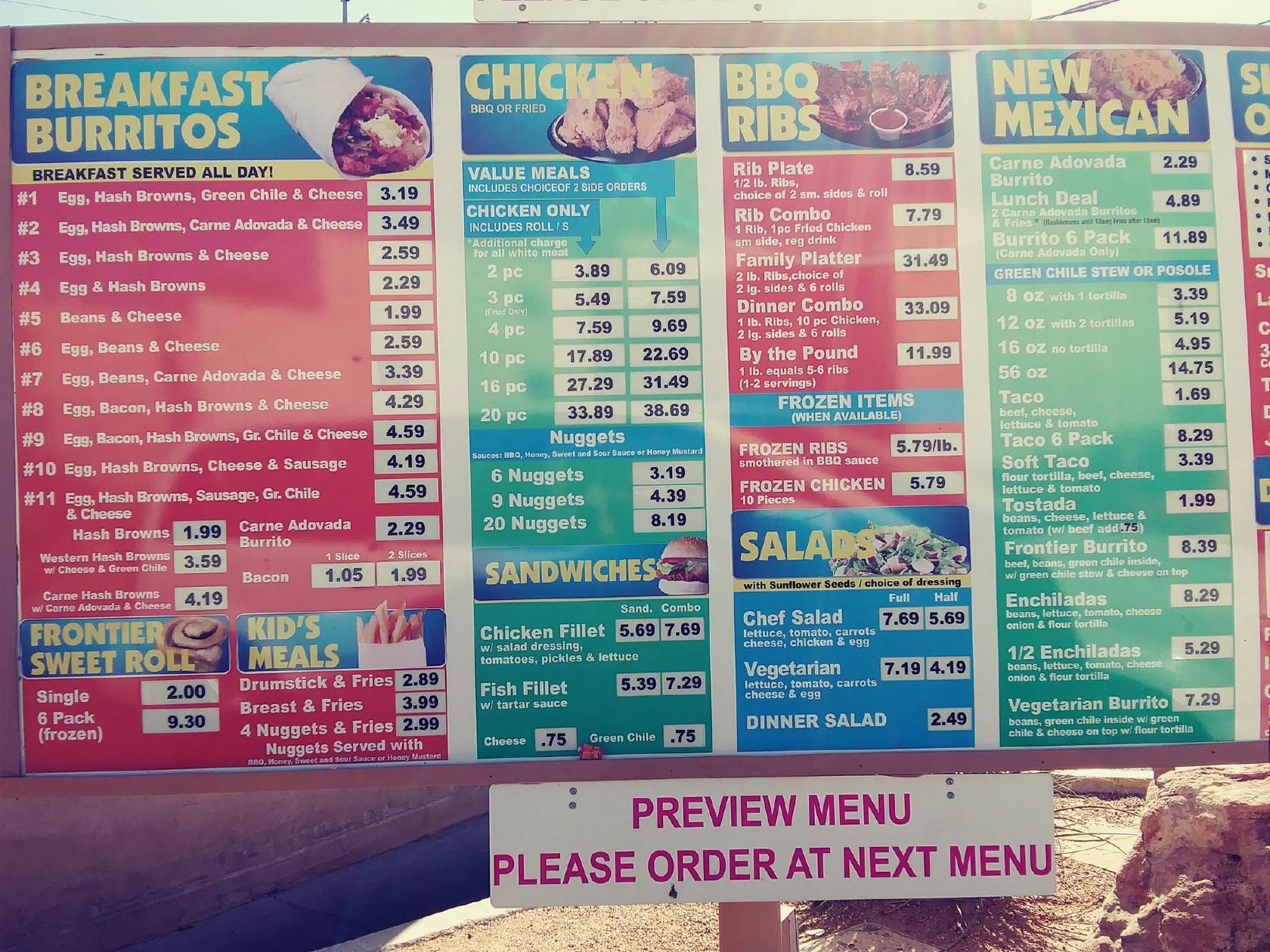 Menu at Golden Pride East BBQ, Albuquerque, Central Ave NE