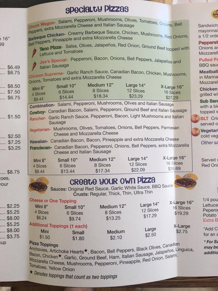 Menu at Pizza Round-Up Loma Rica pizzeria, Loma Rica