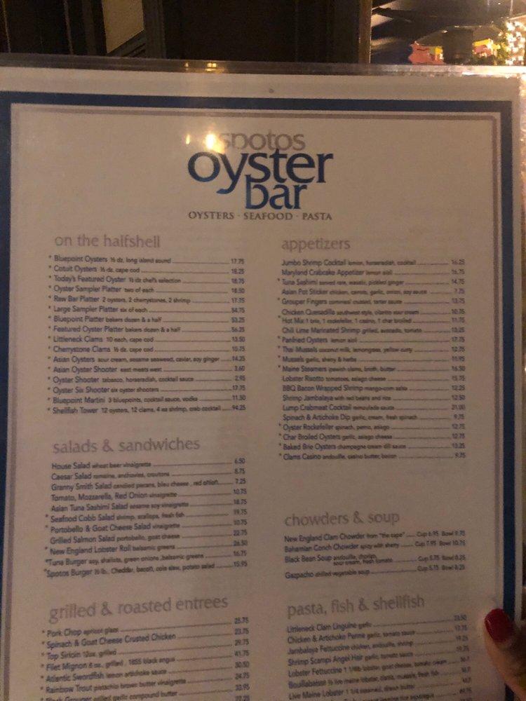 Carta del restaurante Spotos Fish & Oyster, Palm Beach Gardens
