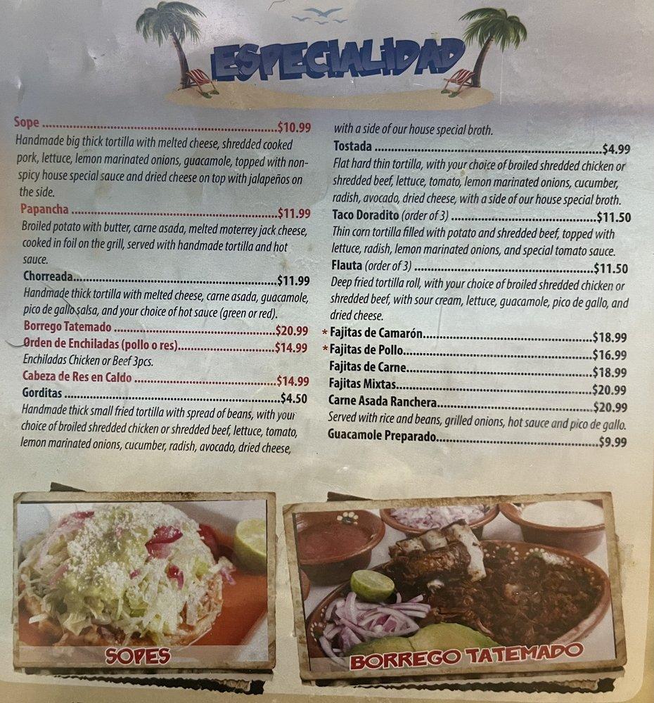 Menu at El Canelo Restaurant, Las Vegas
